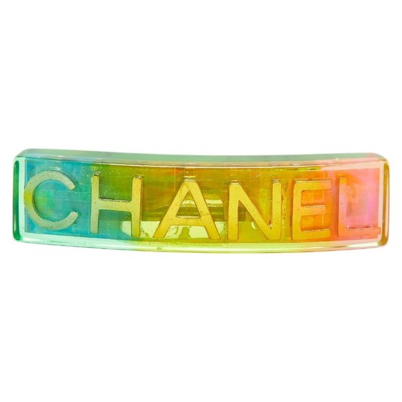 CHANEL | Accessories | Chanel Coco Mark Rainbow Barrette Gold ...
